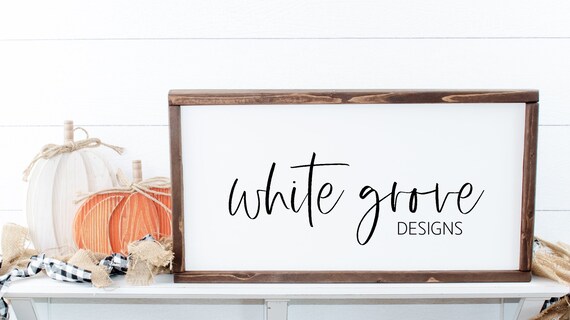 Fall Mockup Wood Sign Mockup 10x20 Sign Framed Wood Sign | Etsy