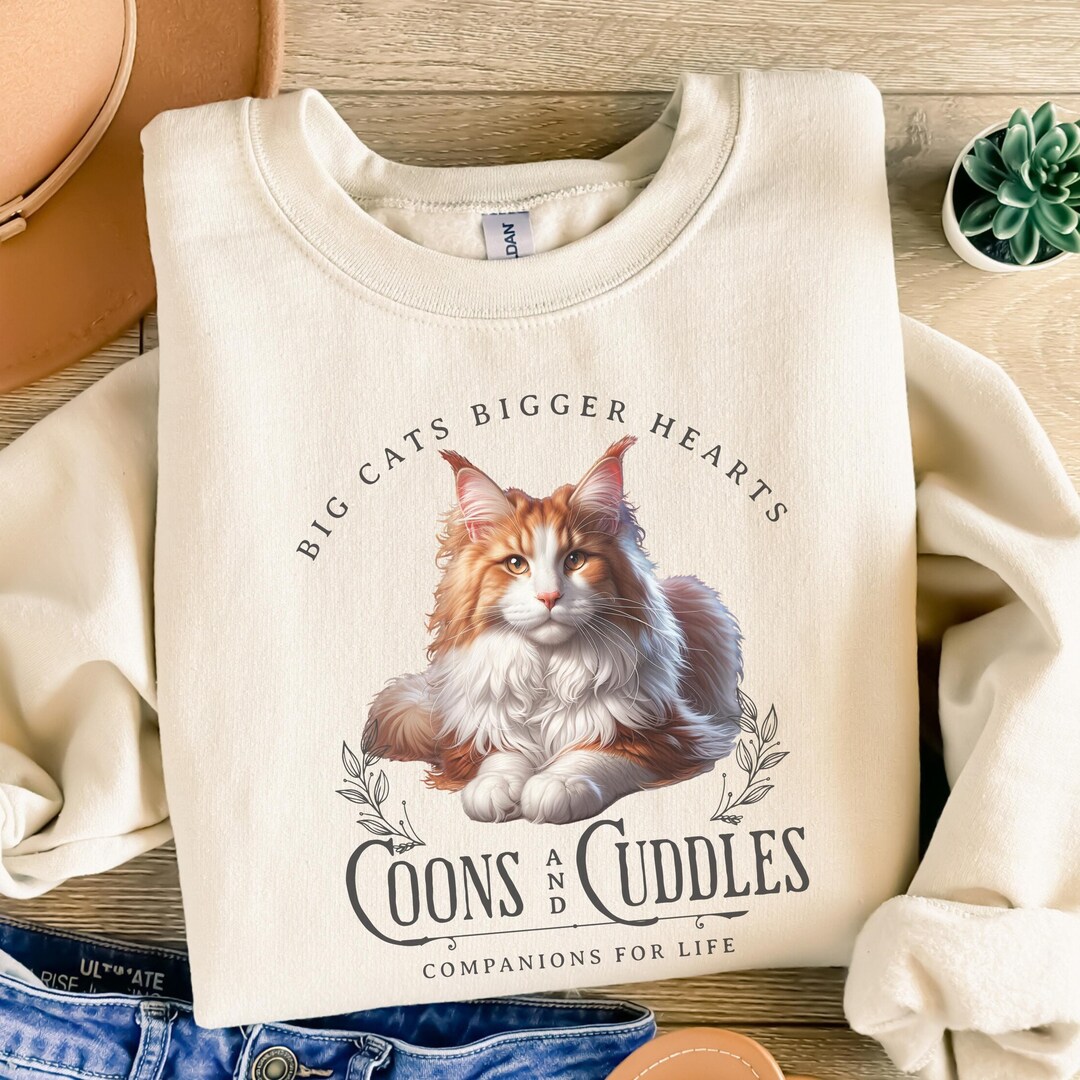 Maine Coon Sweatshirt Custom Red Mainecoon Cat Lover Gift Mainecoone ...