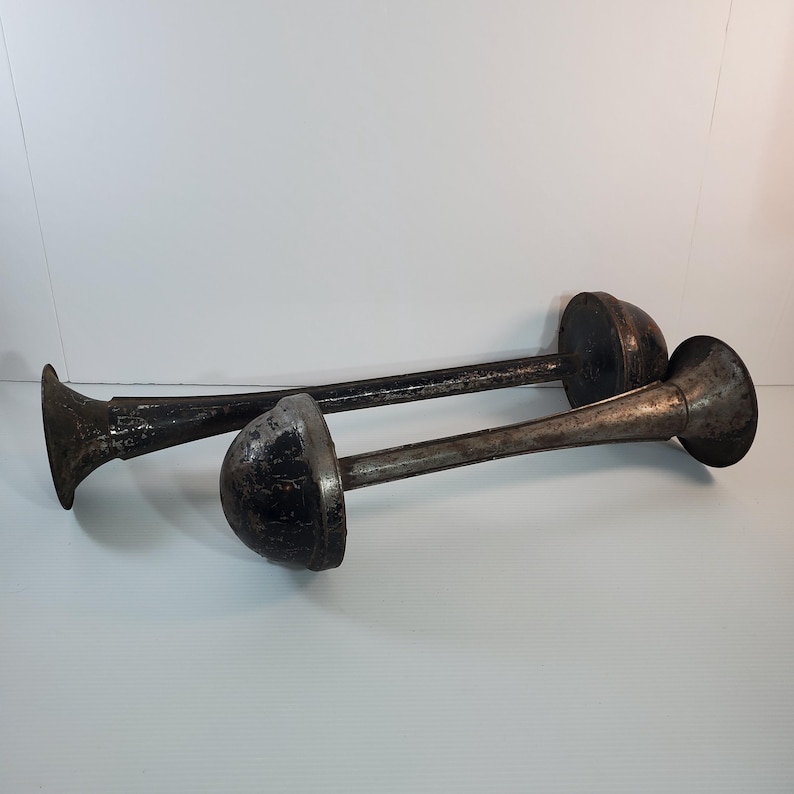 Antique Air Horn Pair | 1920s Truck Rat Rod Parts | Rusty Patina ...