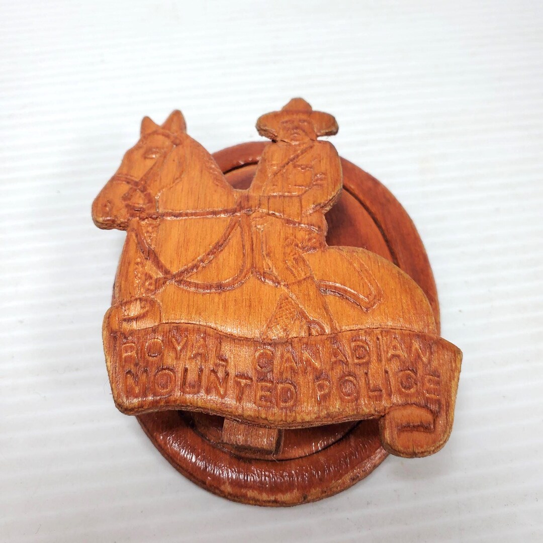 Vintage RCMP Wooden Clip Magnet – Hand Carved Royal Canadian Mounted ...