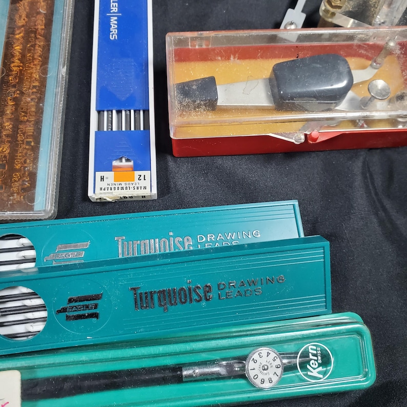 VTG 1960s-80s Drafting Tool Lot Koh-i-noor Rapido-guide Faber-castell ...