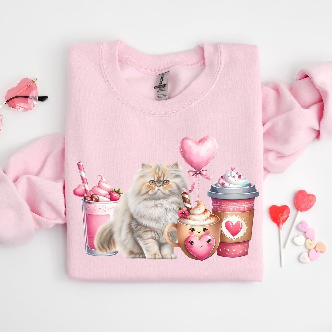 Persian Cat Valentines Shirt Shirazi Cat Sweater Persian Parent Apparel ...