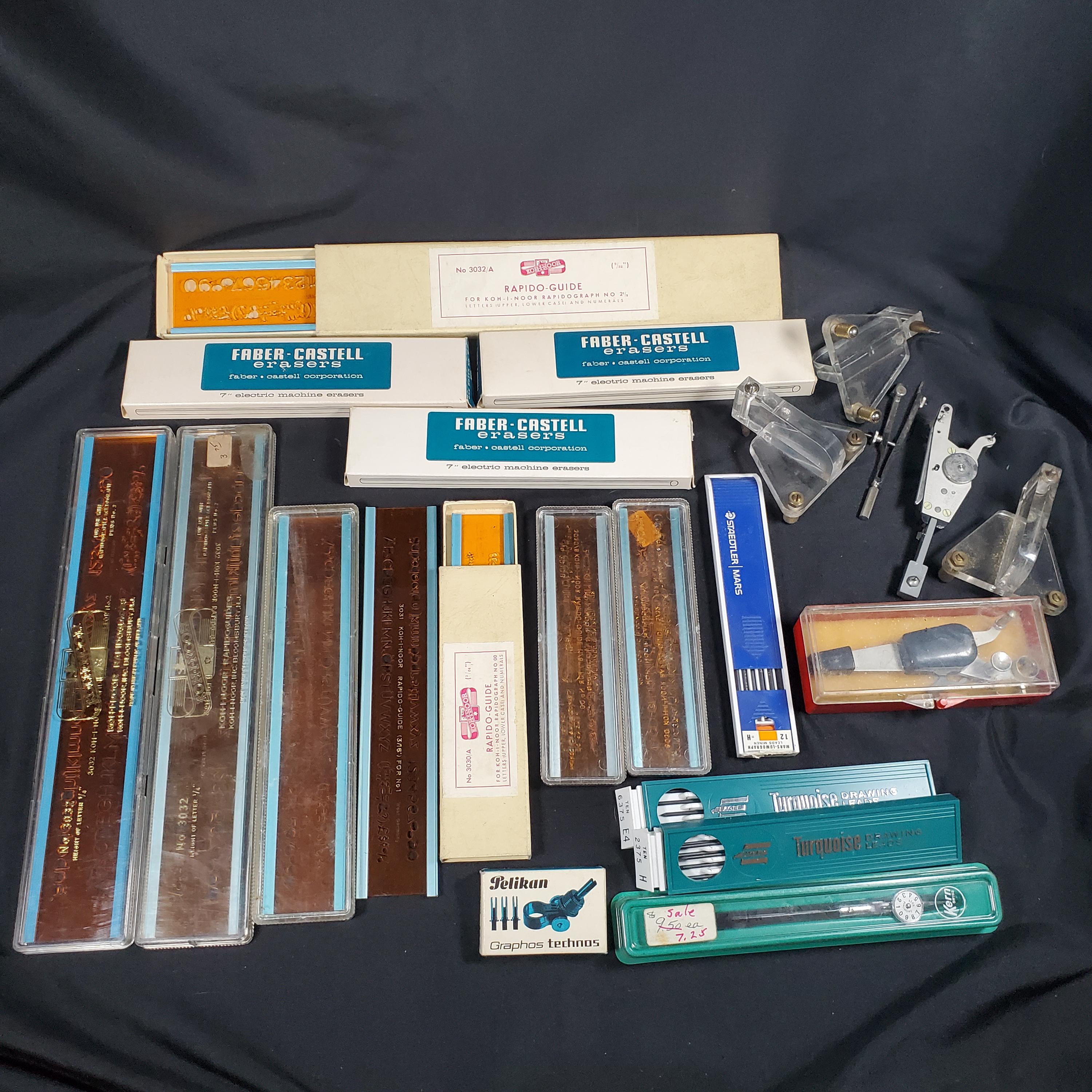 VTG 1960s-80s Drafting Tool Lot Koh-i-noor Rapido-guide Faber-castell ...