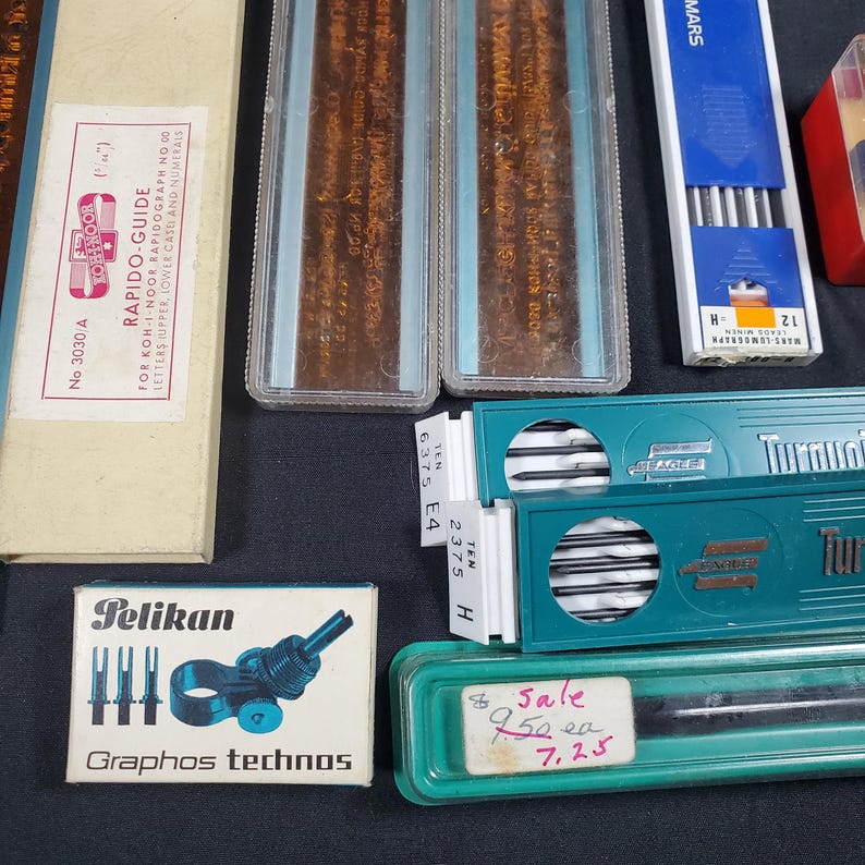 VTG 1960s-80s Drafting Tool Lot Koh-i-noor Rapido-guide Faber-castell ...