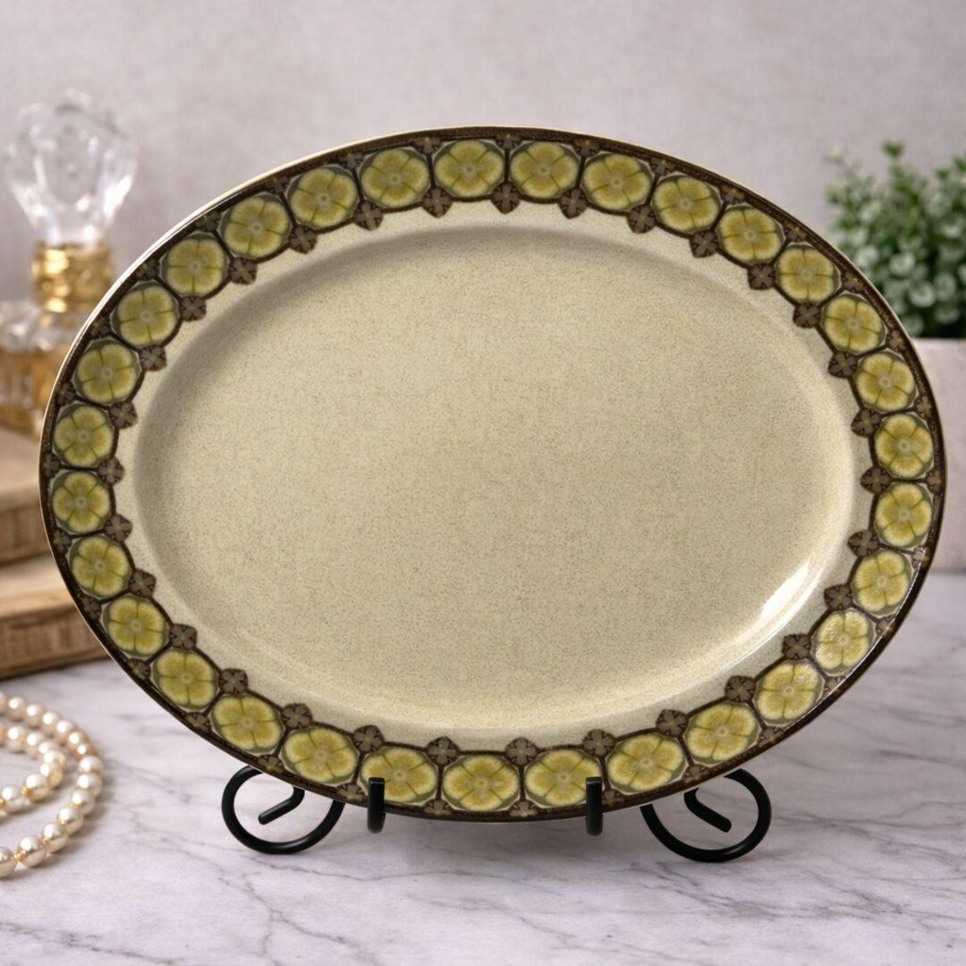 Franciscan Midas Vintage Oval Platter 14.25" Yellow Floral Pattern ...