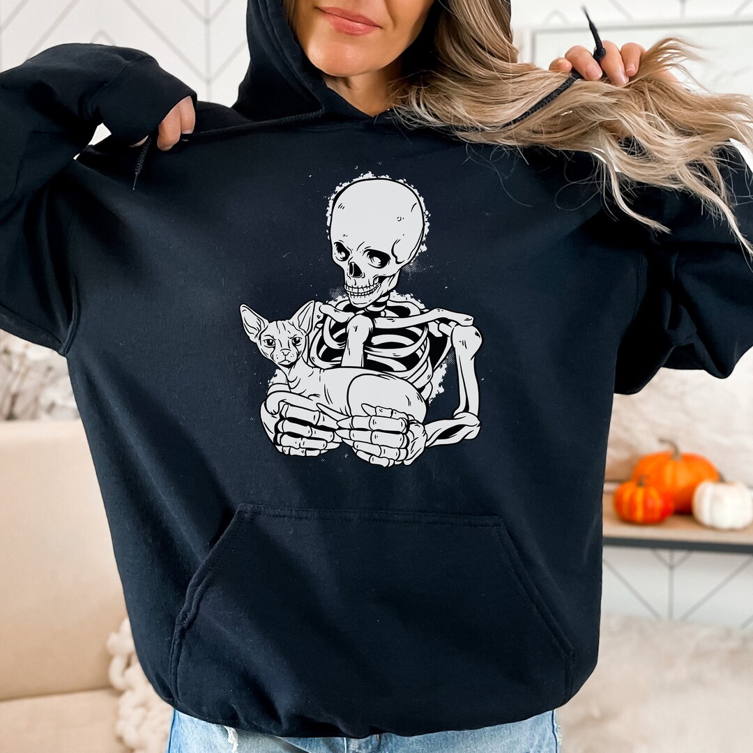 Sphynx Cat Skeleton Sweater, Custom Cat Shirt, Sphynx Cat Clothes,cat ...