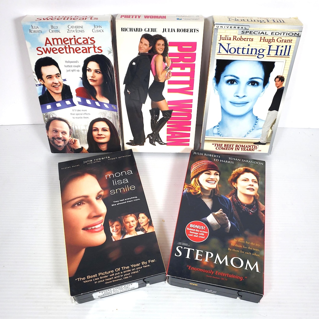 VTG Julia Roberts VHS Movie Set Pretty Woman Notting Hill Stepmom Mona ...
