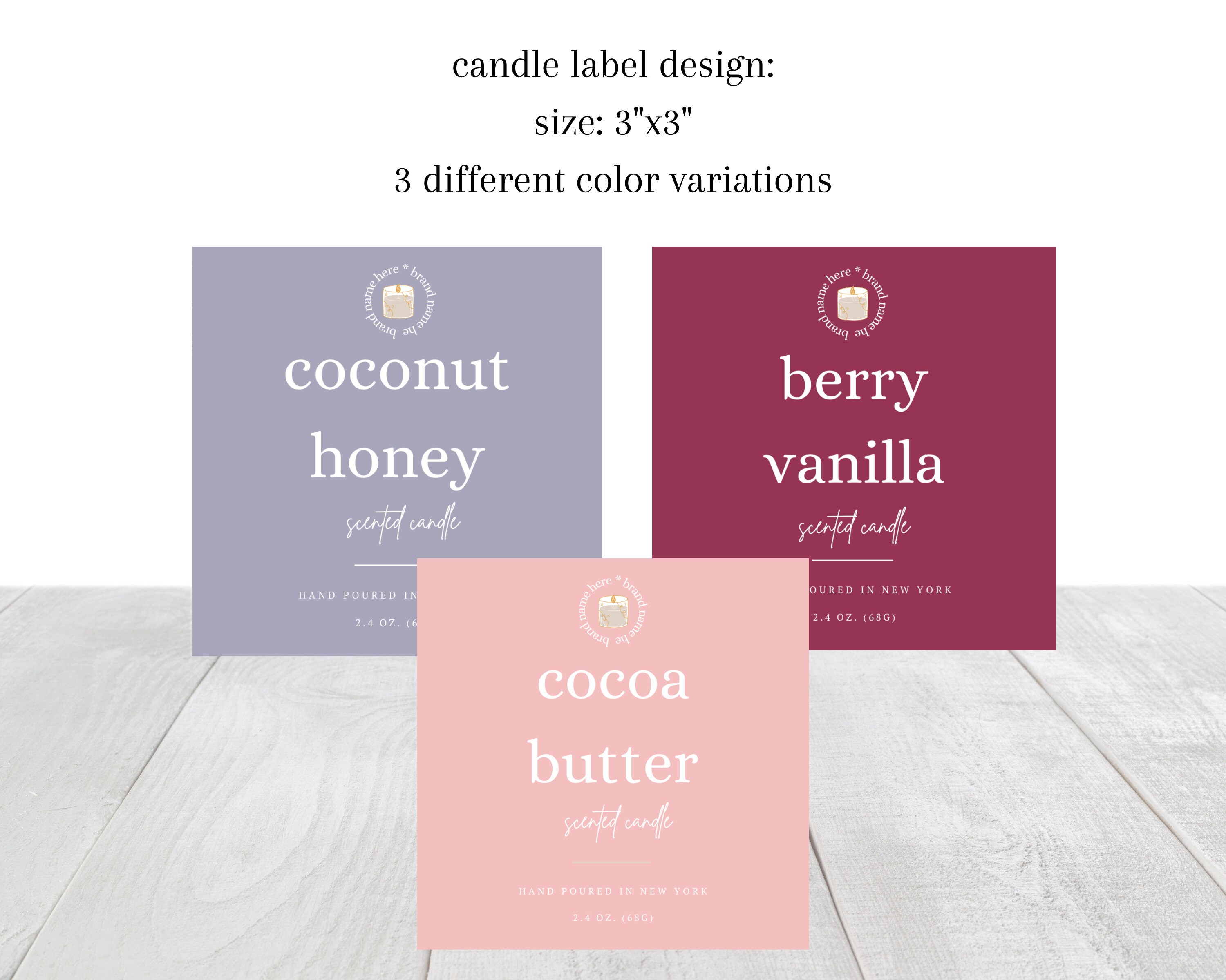 Modern Candle Label Template, Editable Candle Label Design ...
