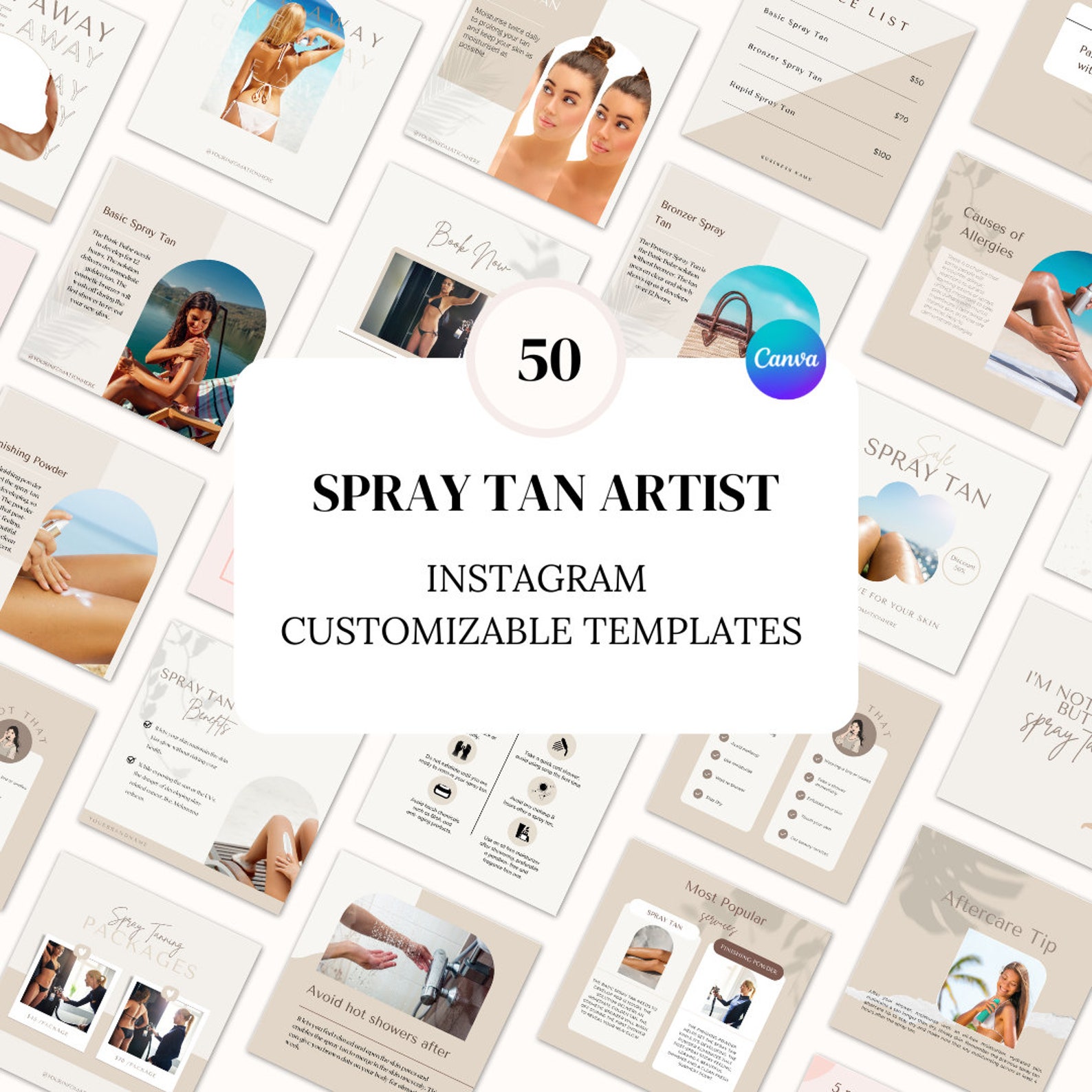 Spray Tan Instagram Templates, Spray Tan Posts, Airbrush Instagram ...