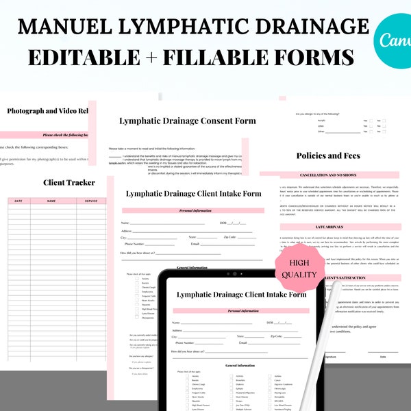 Manual Lymphatic Drainage Intake Forms - Etsy