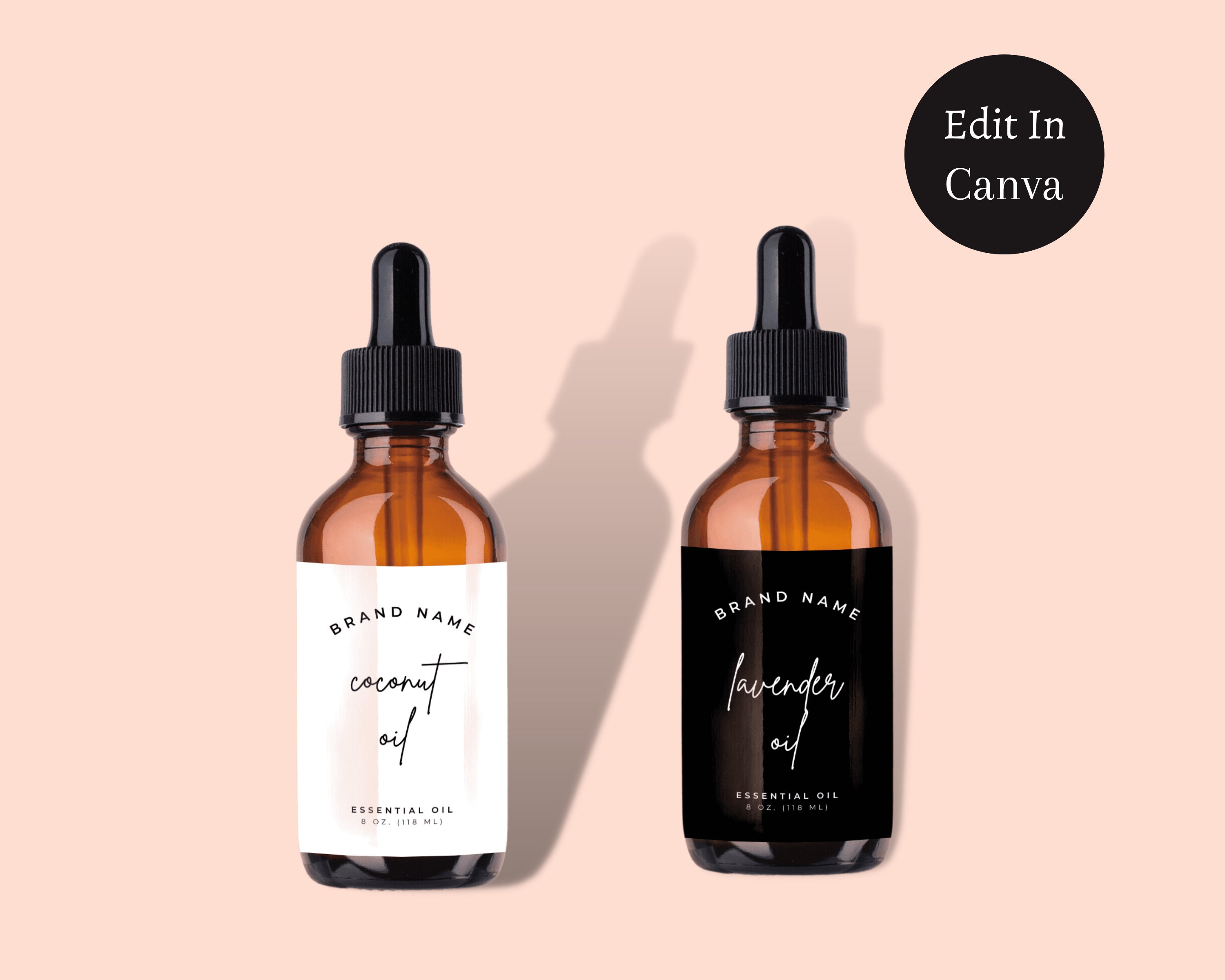 Editable Dropper Bottle Label DIY Bottle Label Custom - Etsy