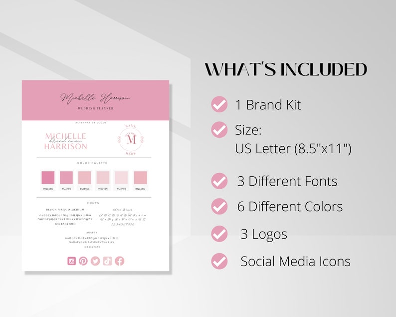 Brand Kit Template, Canva Branding Kit, Brand Board Template, Digital ...