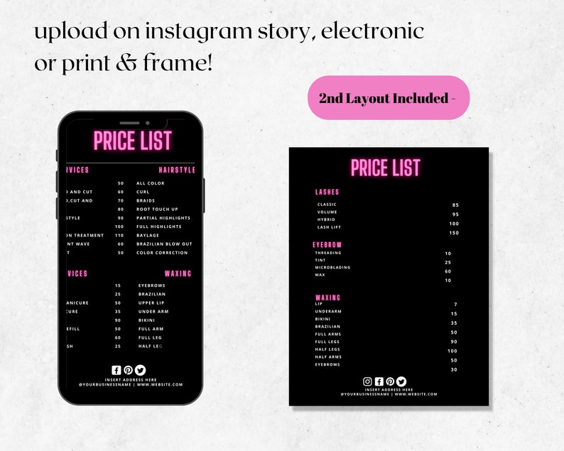 Price List Template EDITABLE Price List Price Sheet - Etsy