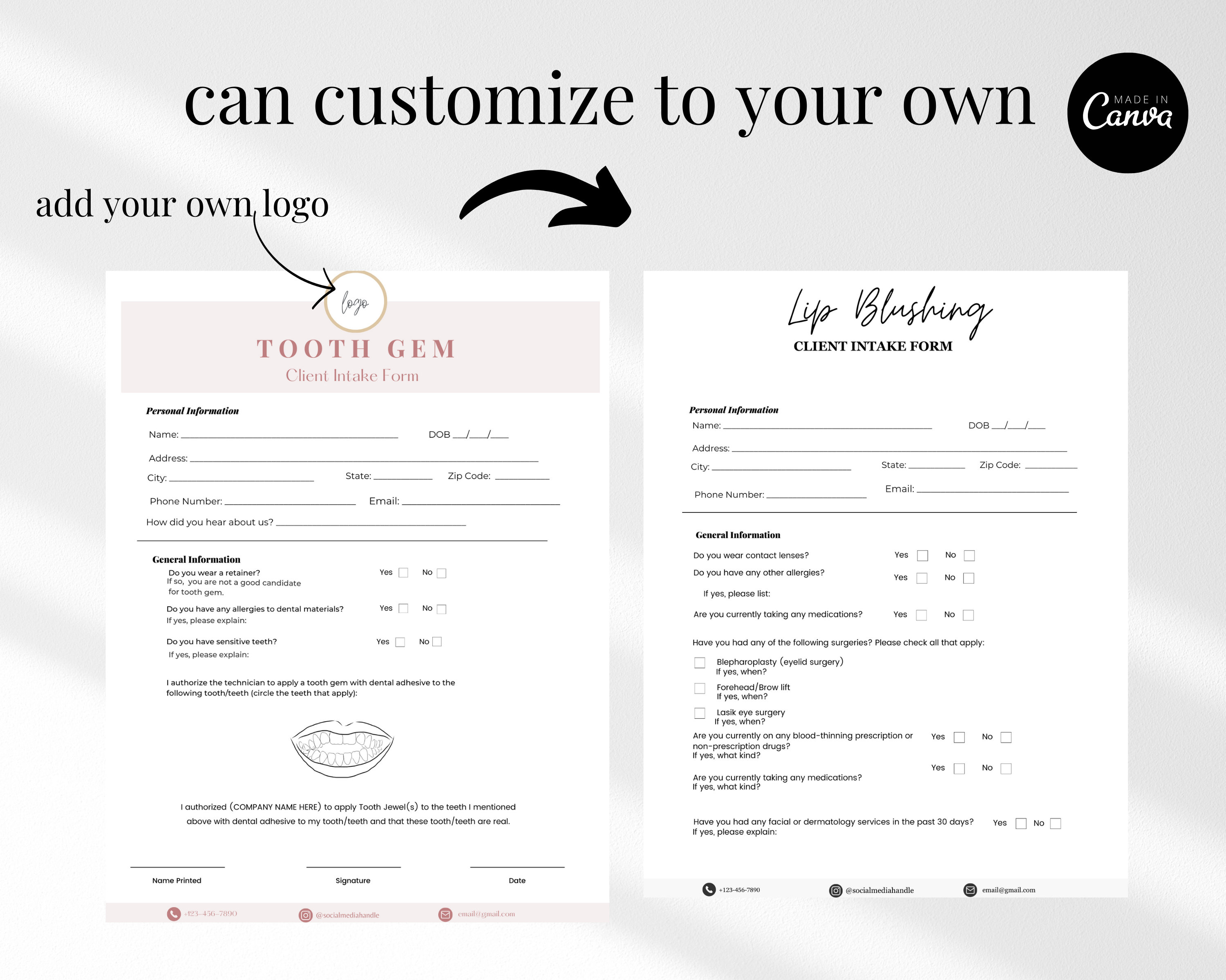 Tooth Gem Forms Editable Tooth Gem Consent Templates, Tooth Gem ...