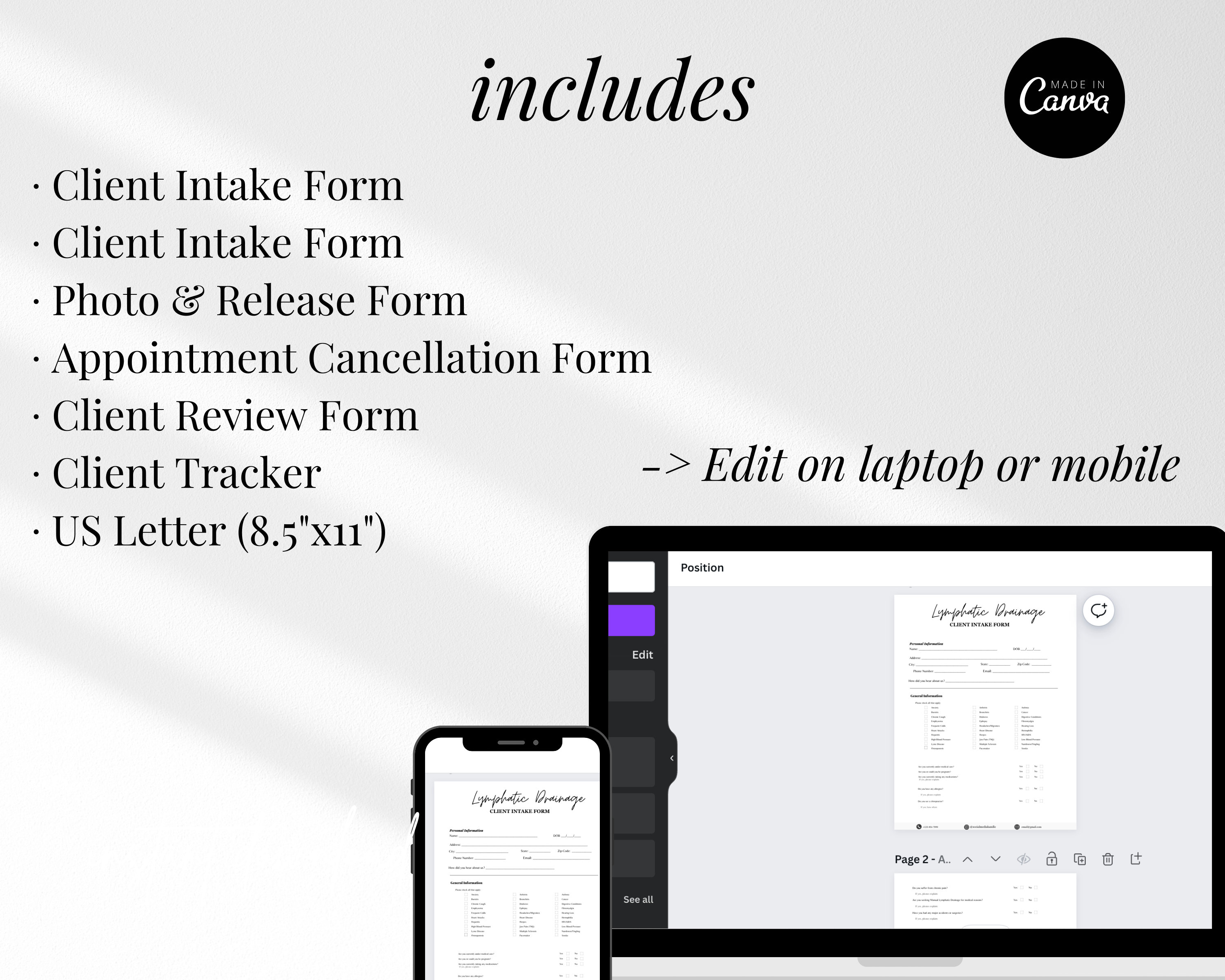 Lymphatic Drainage Forms Editable Lymphatic Drainage Templates ...