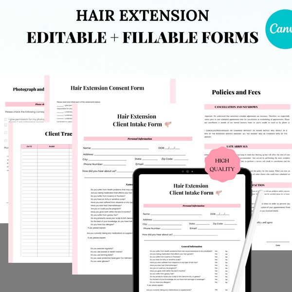 Hair Salon Forms - Etsy