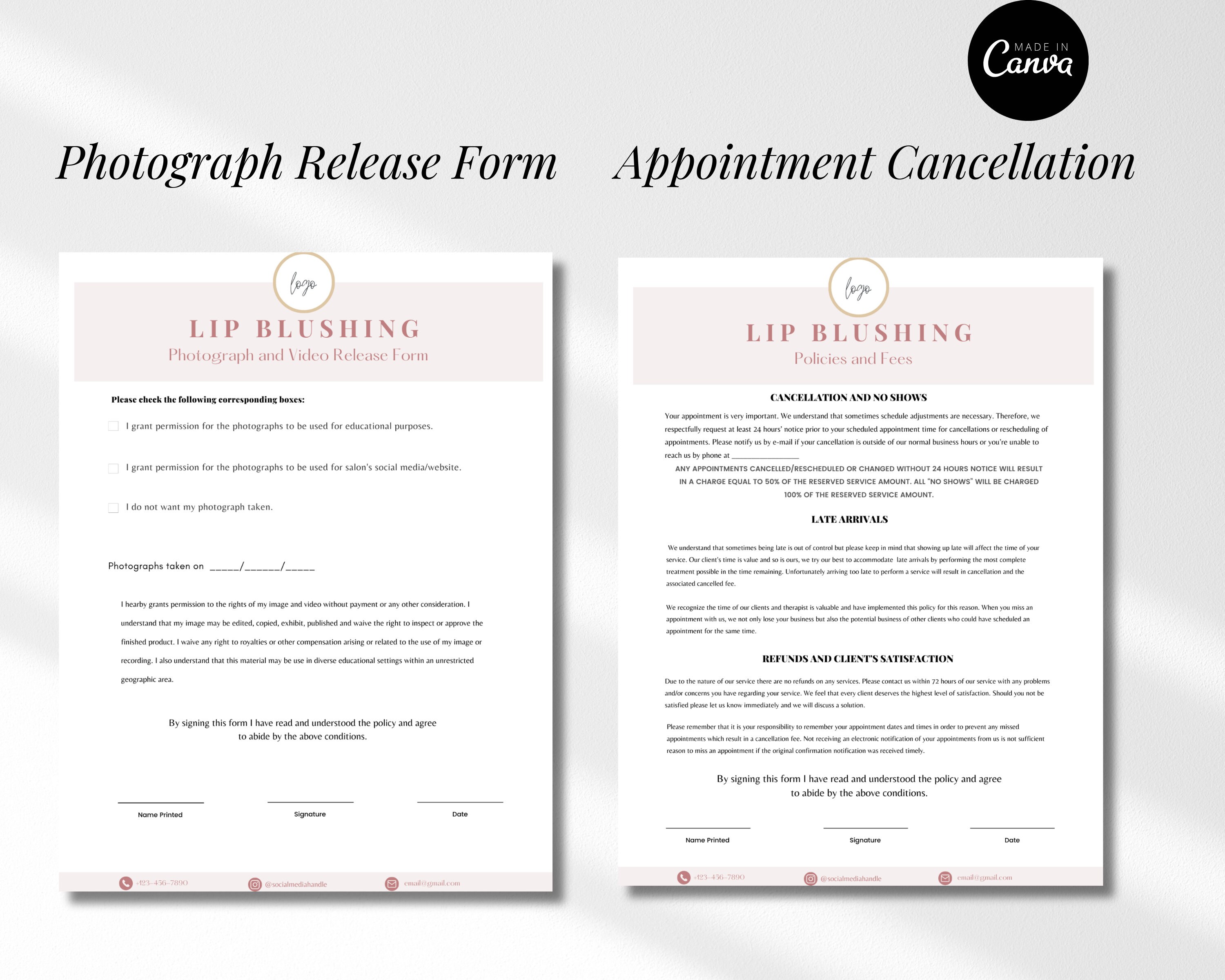Lip Blushing Forms Editable Lip Blushing Consent Templates, Lip ...