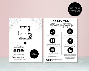 Spray Tan Care Card Spray Tan Aftercare Card Spray Tan Pre | Etsy