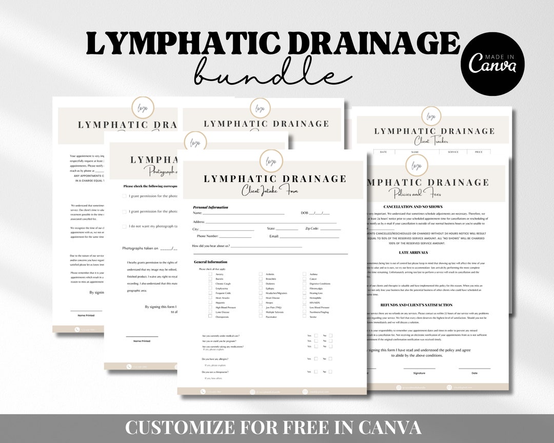 Lymphatic Drainage Forms - Editable Lymphatic Drainage Templates ...