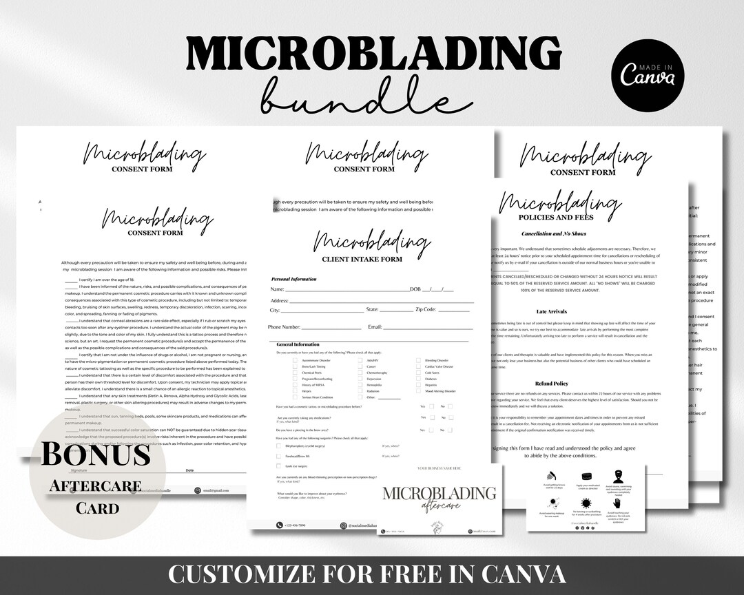 Microblading Forms - Editable Microblading Consent Forms, Microblading ...