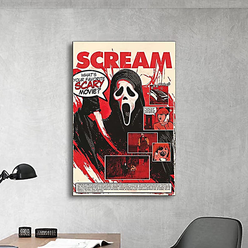SCREAM Movie Poster, Horror Movie, Home Decor, Wall Art, Wall Decor ...