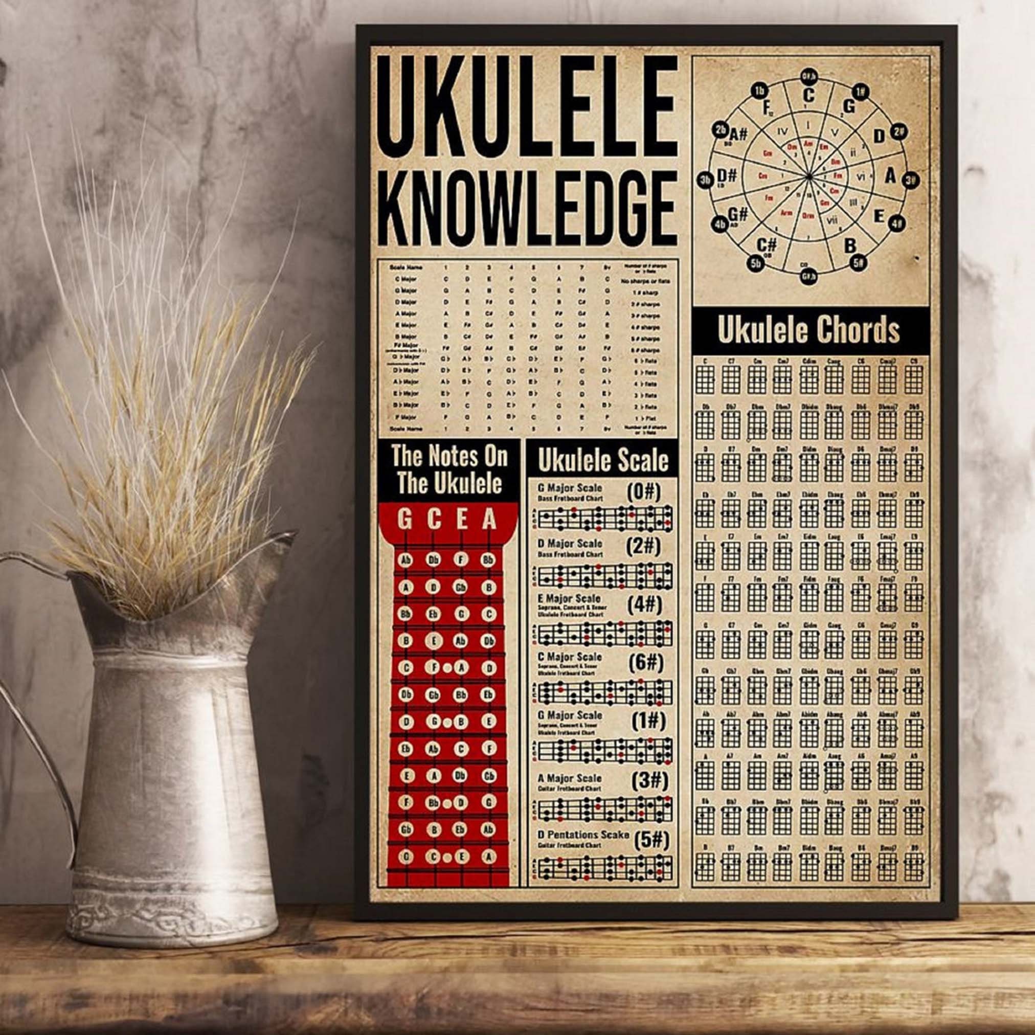 Ukulele Knowledge Vertical Poster Home Decor Poster - Etsy
