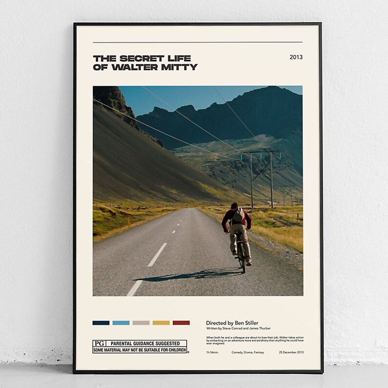 The Secret Life of Walter Mitty Ben Stiller Vintage Retro Art Print ...