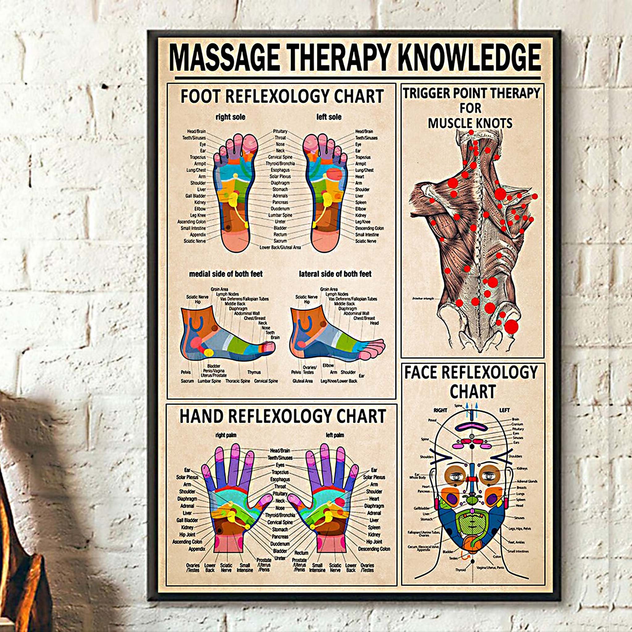Buy Massage Therapist Knowledge Poster, Massage Therapy Foot ...