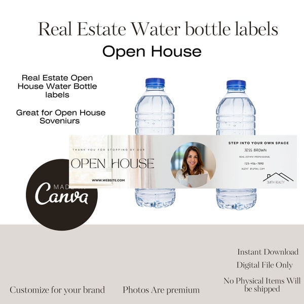 Open House Water Bottles Labels - Etsy
