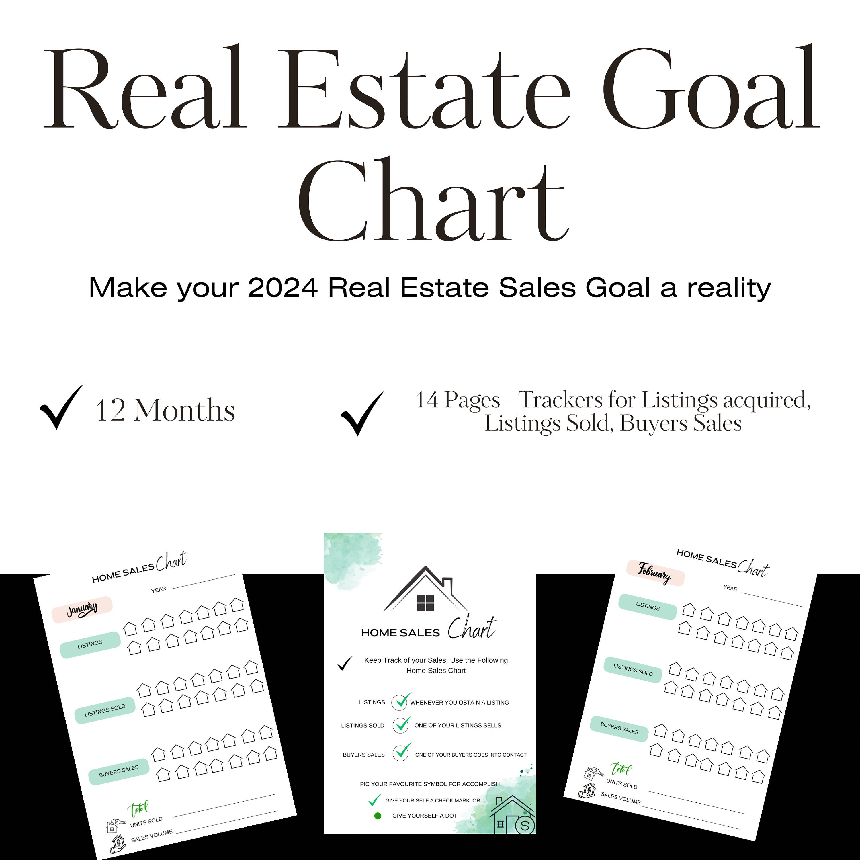 Real Estate Sales Goal Chart: Printable Annual Tracker (PDF) - Etsy