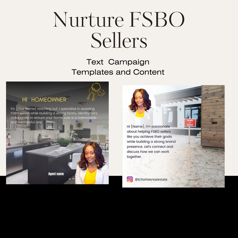 FSBO Email & Text Templates: Real Estate Agent Marketing (canva) - Etsy