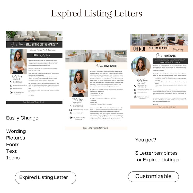 Real Estate Expired Listing Letter Template: Realtor Marketing (PDF) - Etsy