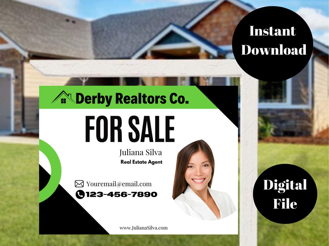 Real Estate Yard Sign Templates Package, Canva Premium Templates, Open ...