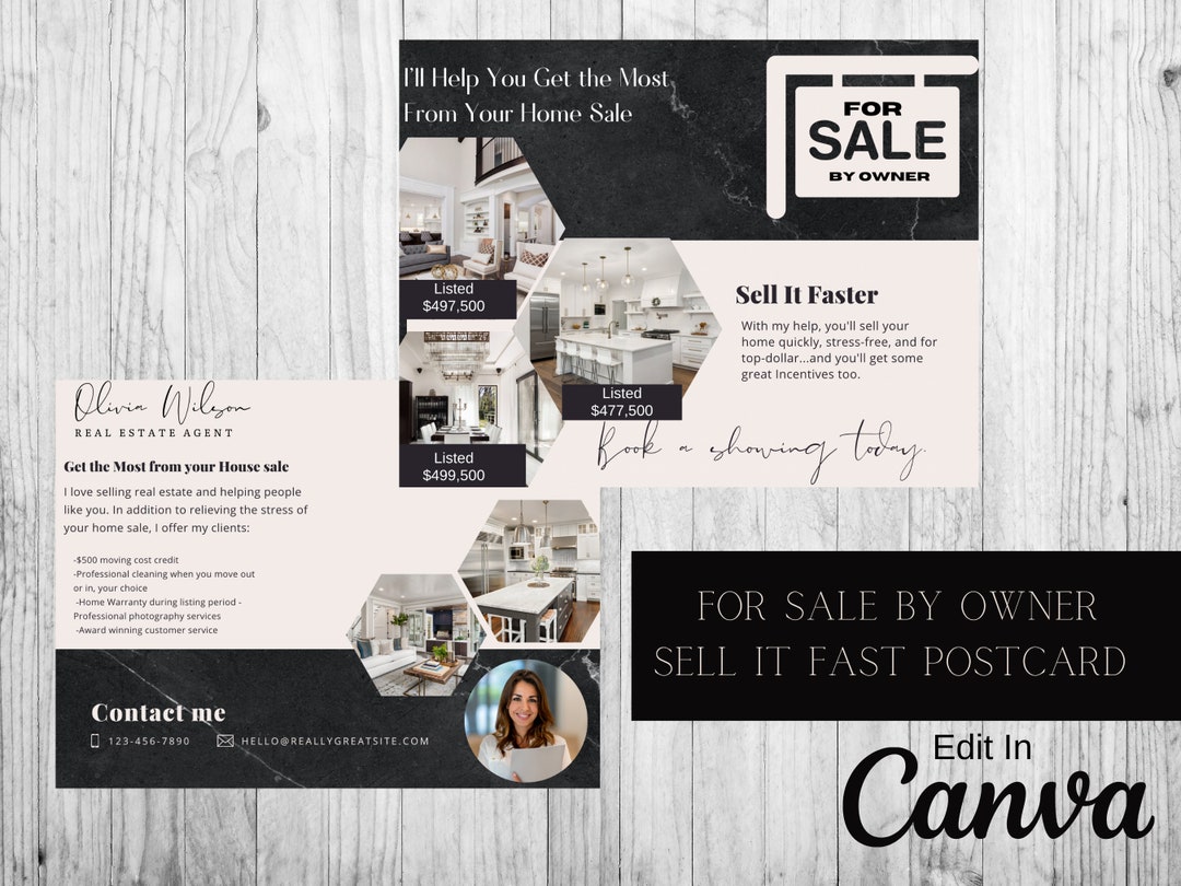 Set of for Sale by Owner MAILER| Sell Your Home Fast Postcard| FSBO ...