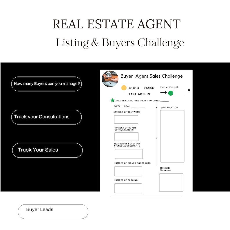 Real Estate Agent Challenge Tracker: Listing & Buyer Agent (printable ...