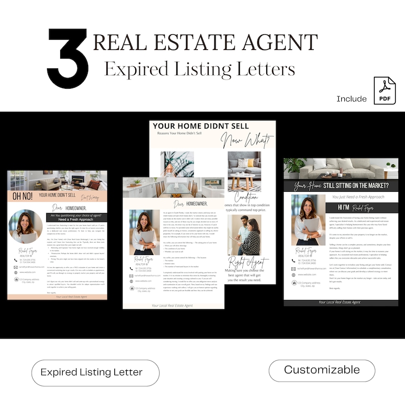 Real Estate Expired Listing Letter Template: Realtor Marketing (PDF) - Etsy