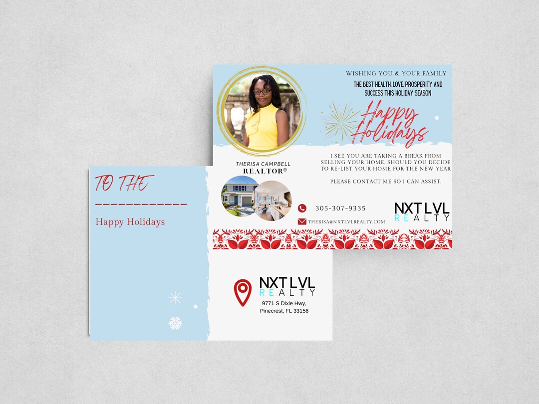 Realtor Holiday Card: Hello Neighbor Marketing (canva Editable ...