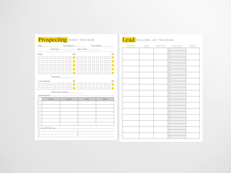 Real Estate Prospecting Packet: Daily Call Tracker (PDF) - Etsy