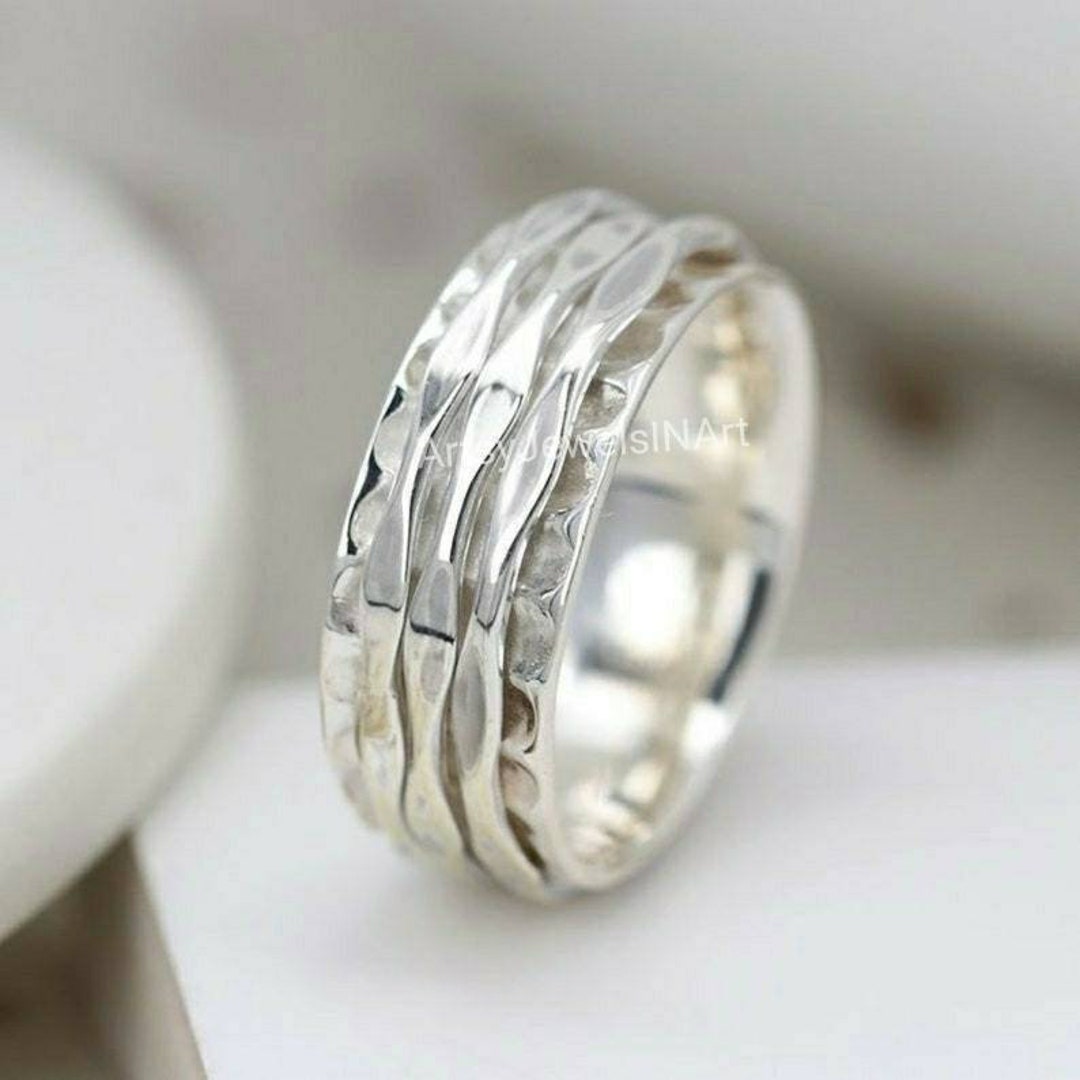 925 Sterling Silver Designer Spinner Ring for Women Handmade - Etsy