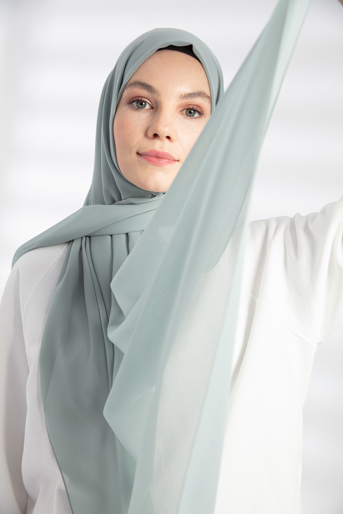 Chiffon Luxury Premium Hijab Scarf, Quality Chiffon Hijab Plain Scarf ...