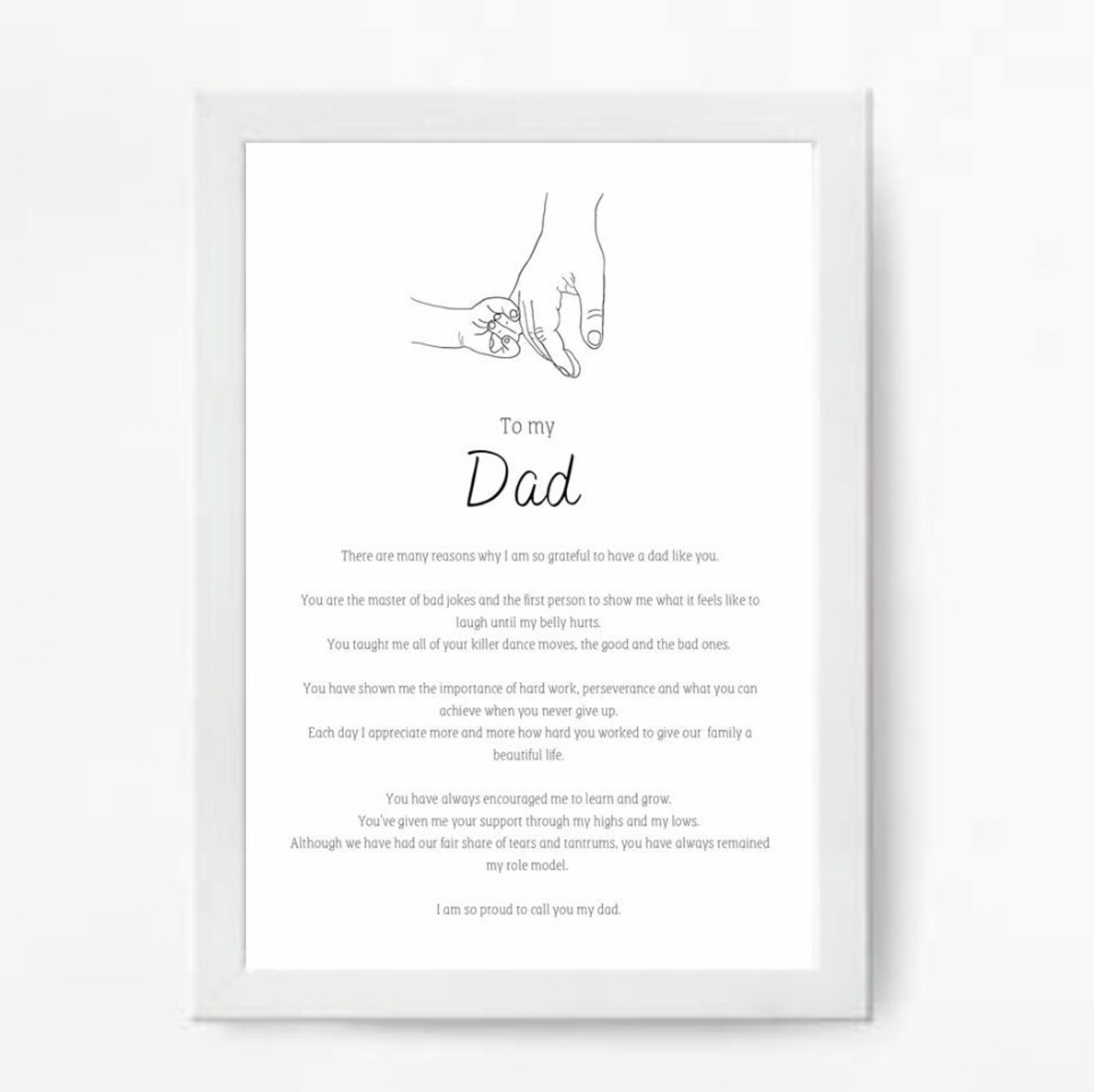To My Dad Print Digital PDF Print for Dad/father Poem for - Etsy