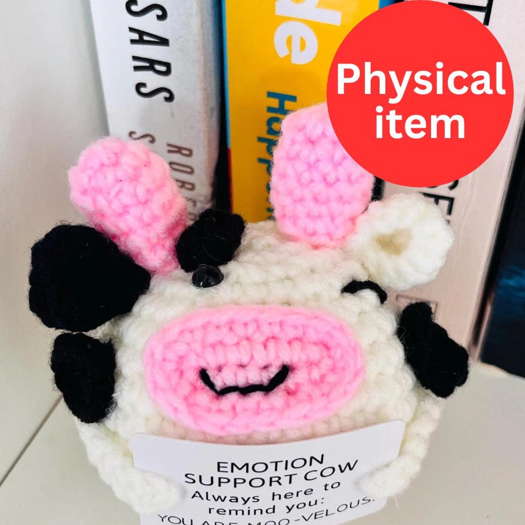 Crochet Positive Cow Gift: Handmade Desk Decor With Encouragement - Etsy