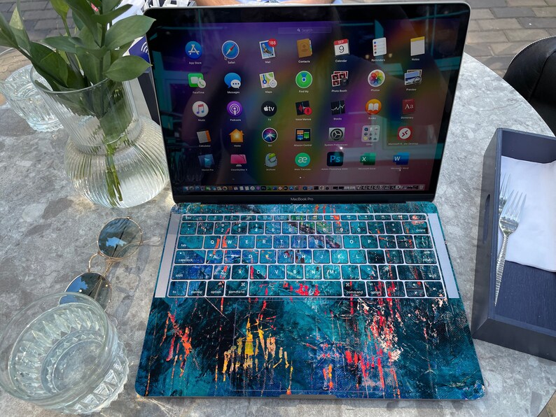 Blue Colorful Macbook Skin Macbook Decal Macbook Sticker for - Etsy