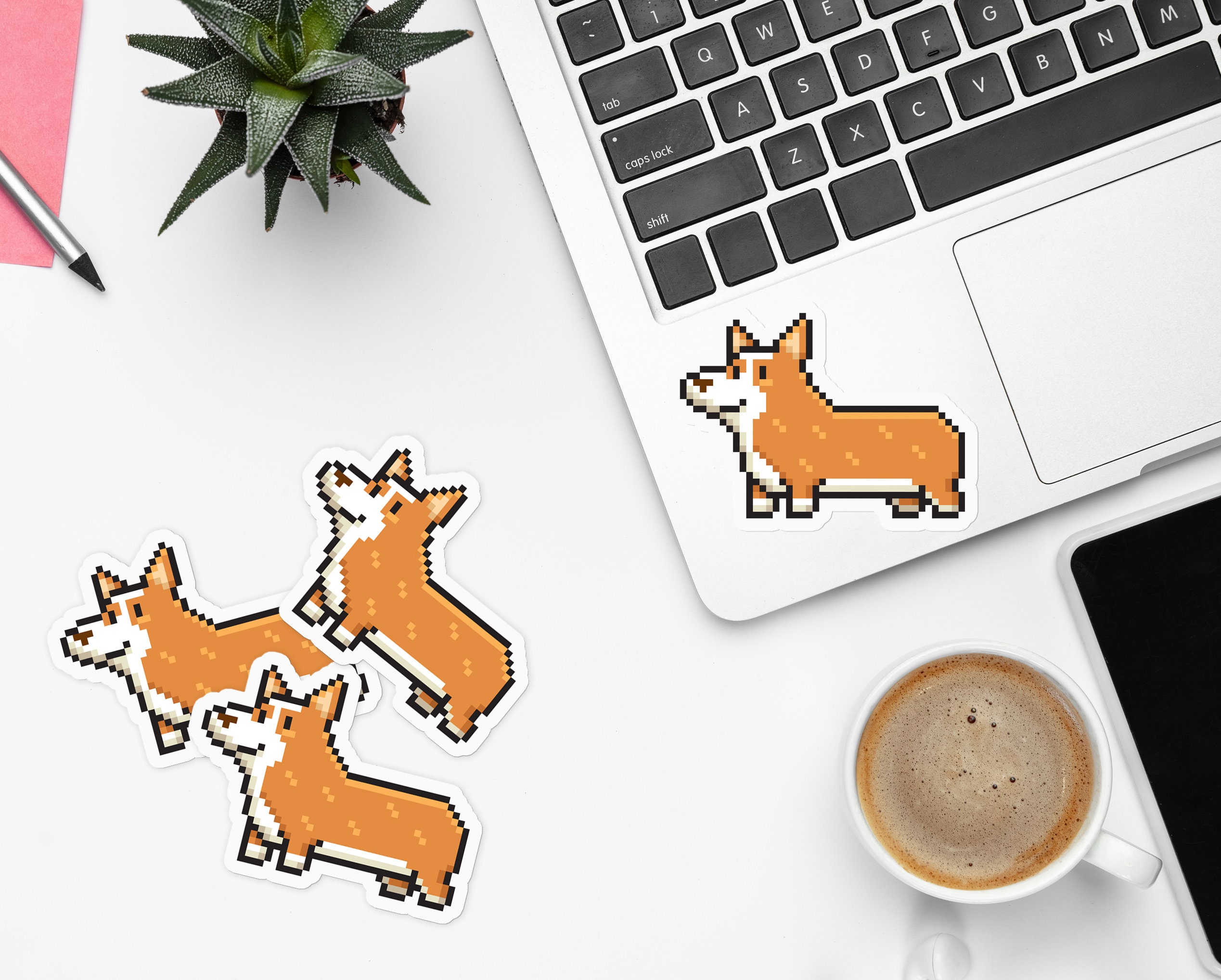 Art Pixel Corgi Dog Stickers Cute Corgi Sticker Corgi Lover Corgi Gifts ...