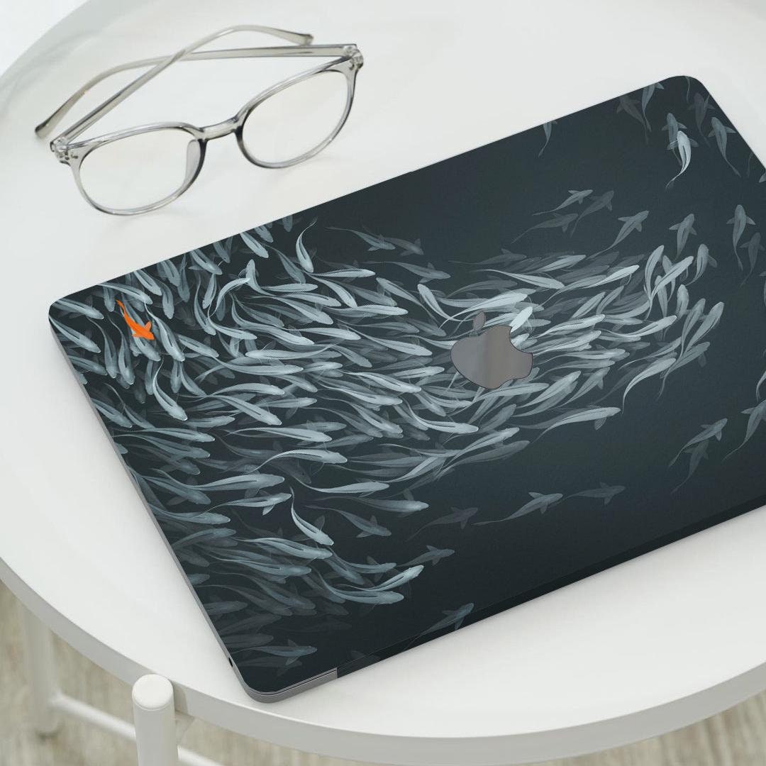 Decal Fish Colorful MacBook Grey Decal Orange Fish Shoal of Fish Skin ...