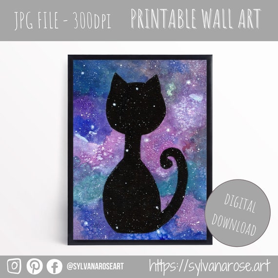 Printable Cat Wall Art Printable Cat Art Cat Printables - Etsy