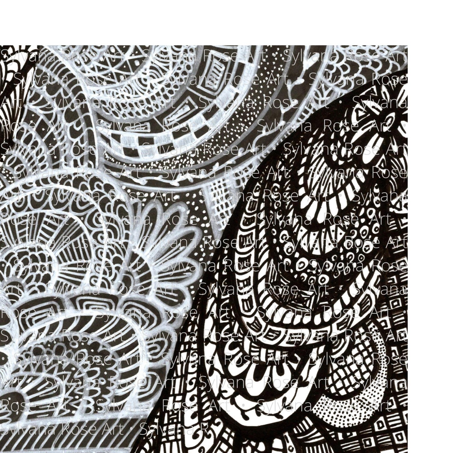 Doodle Wall Art Doodle Printable Wall Art Black and White Tangles ...