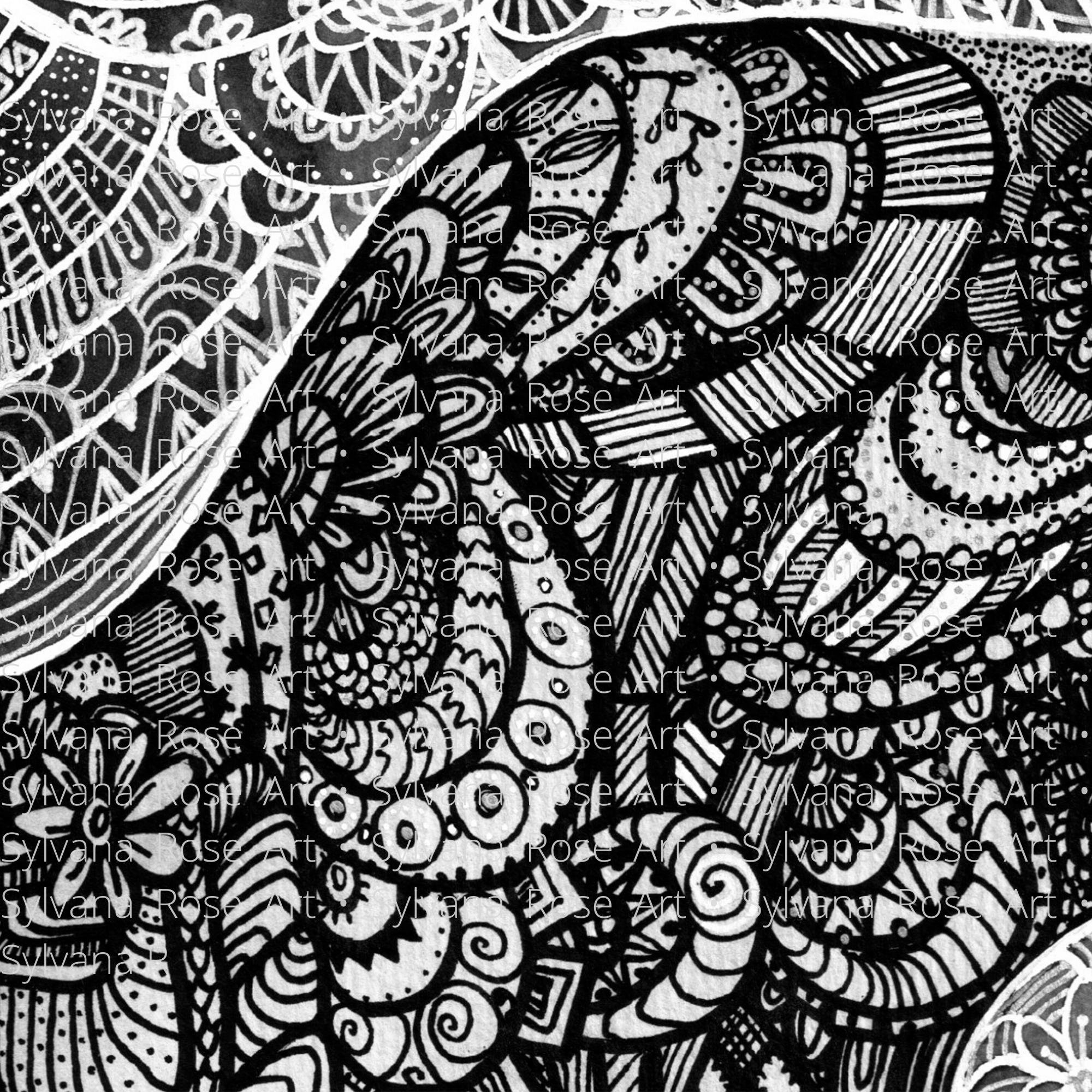 Doodle Wall Art Doodle Printable Wall Art Black and White - Etsy