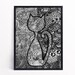 Printable Cat Wall Art Printable Cat Art Cat Printables - Etsy
