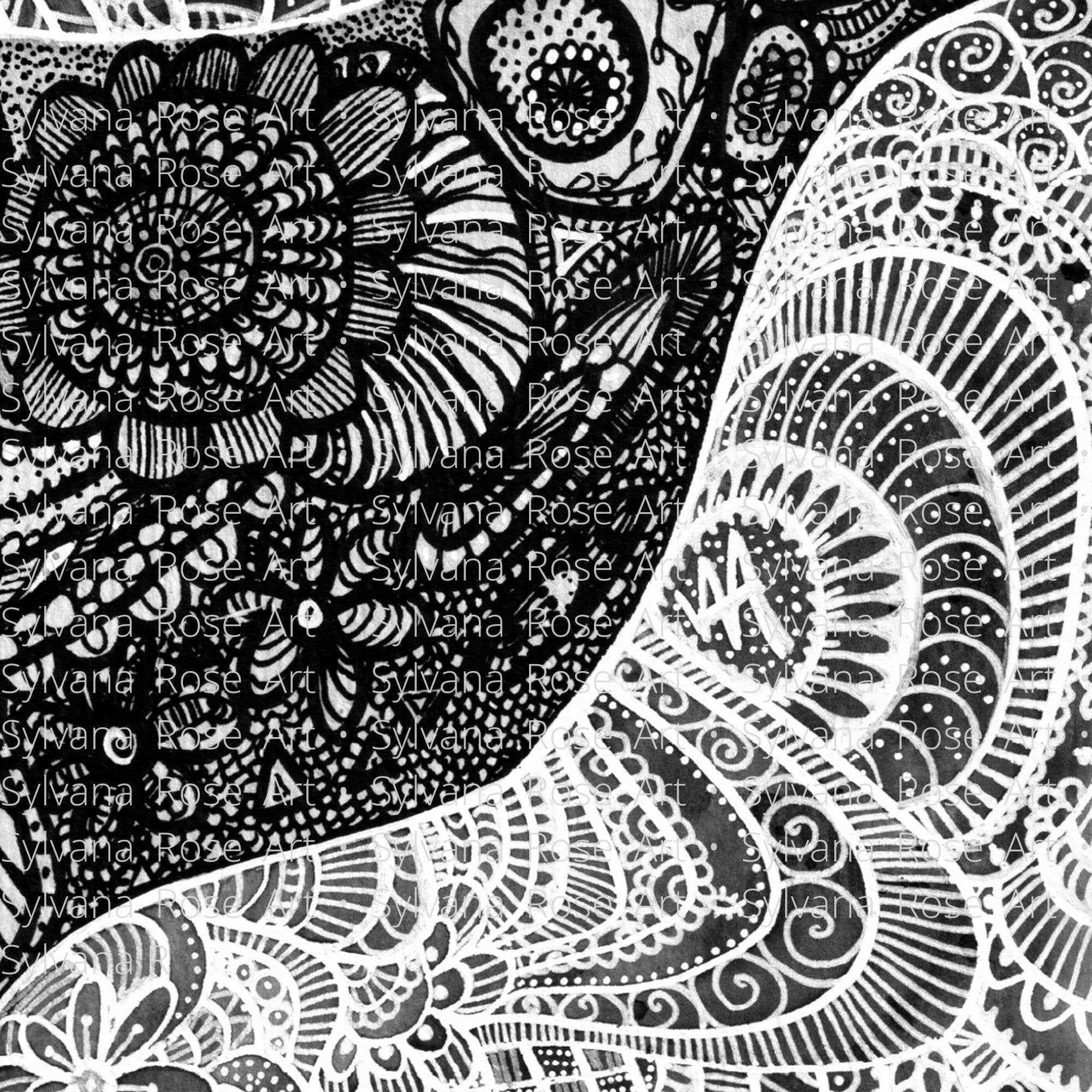 Doodle Wall Art Doodle Printable Wall Art Black and White - Etsy